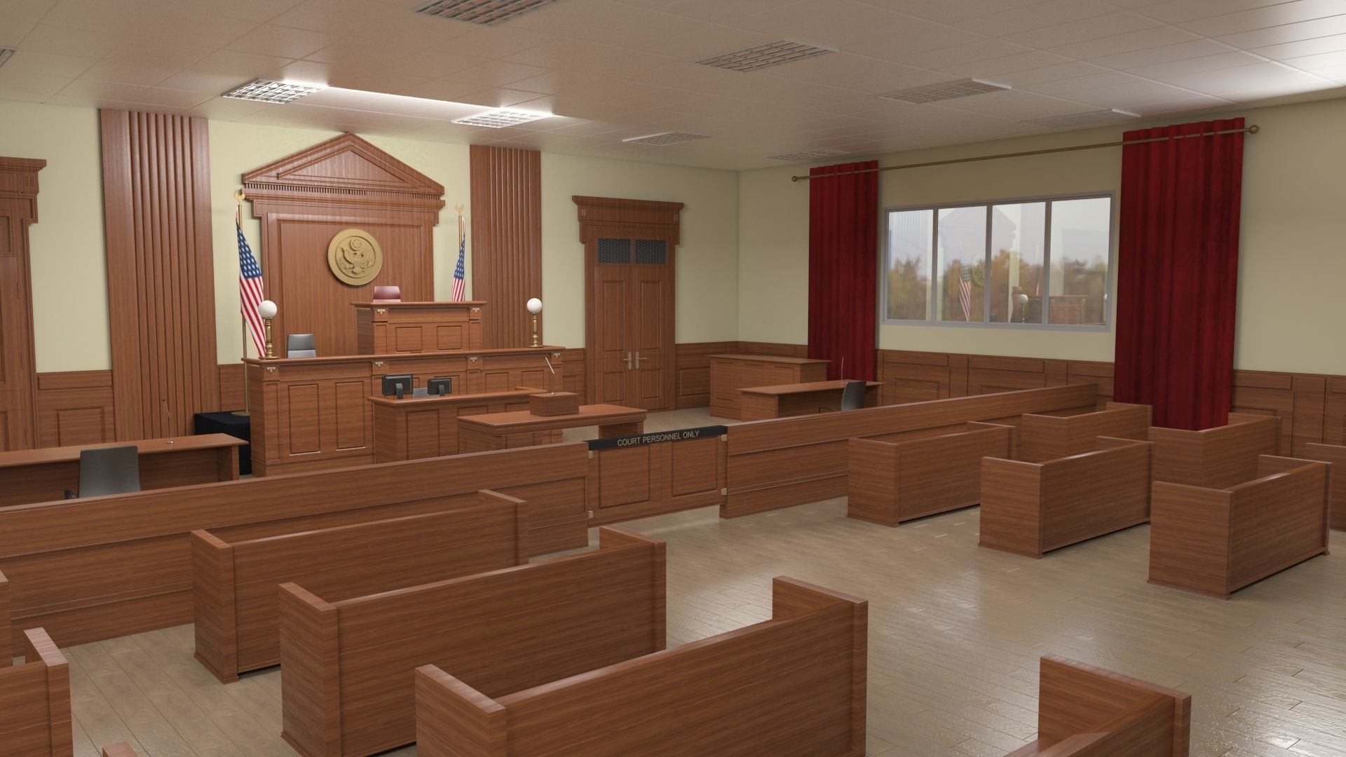 Courtroom Interior 3D model 3D model | CGTrader