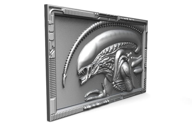 Alien bas-relief CNC 3D model 3D printable | CGTrader