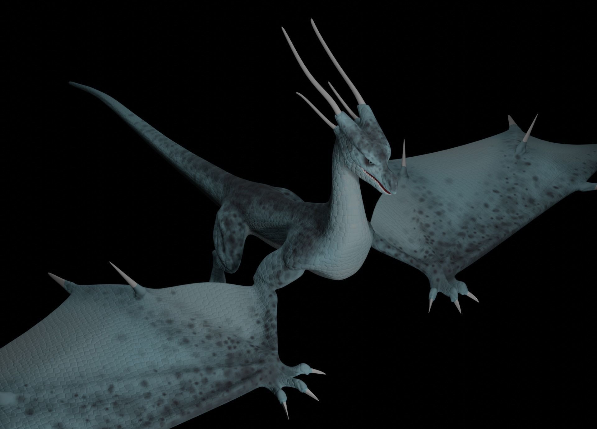 3D model LowPoly Flying Sky Dragon VR / AR / low-poly rigged animated ...