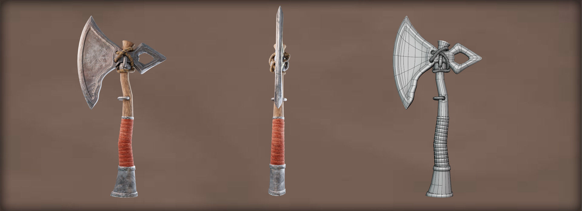 Barbarian Viking Axe 3D asset low-poly | CGTrader