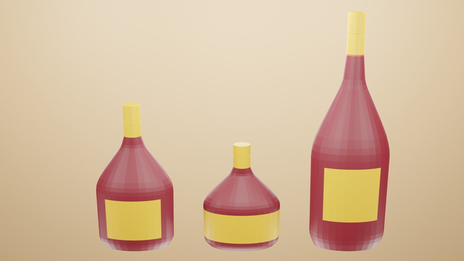 Low Poly Liquor Bottles 6 3D model | CGTrader