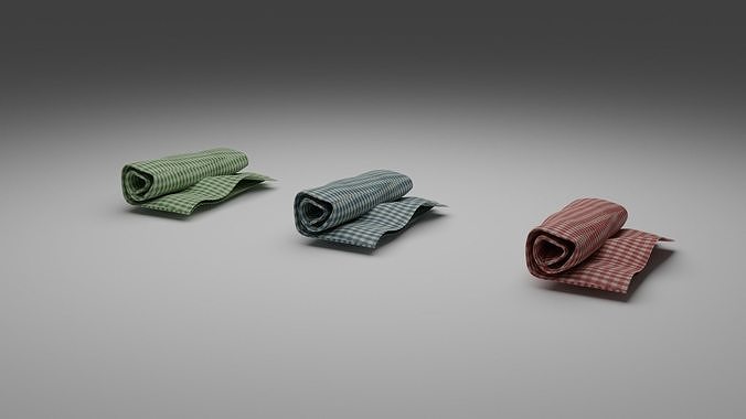 TOWLE three folded towels free 3D model | CGTrader