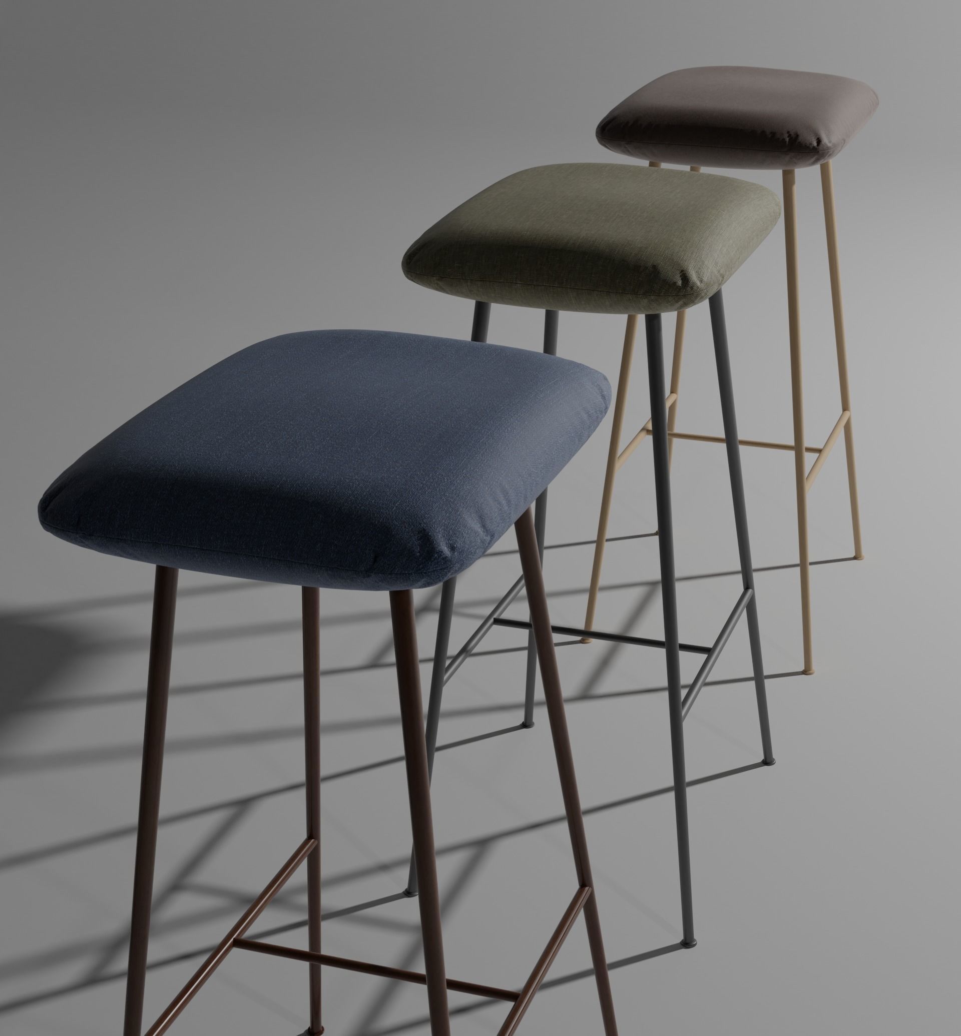 Spine Metal Base Stool By Space Copenhagen 3D model rigged | CGTrader