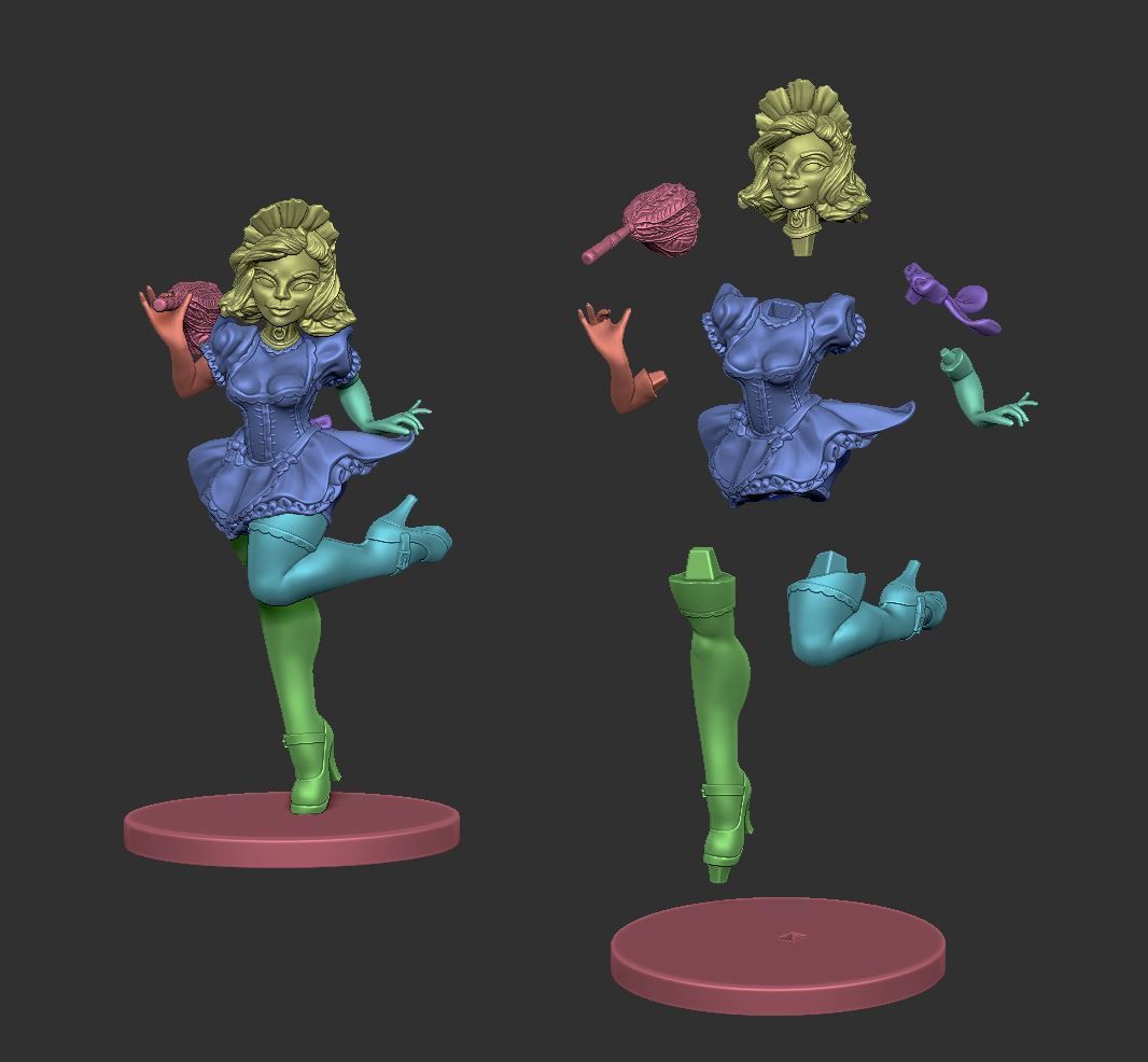 French Maid Pinup - FREE free 3D model 3D printable | CGTrader