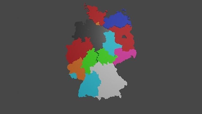 3D model Germany City Map - Low Poly 3D Model VR / AR / low-poly | CGTrader