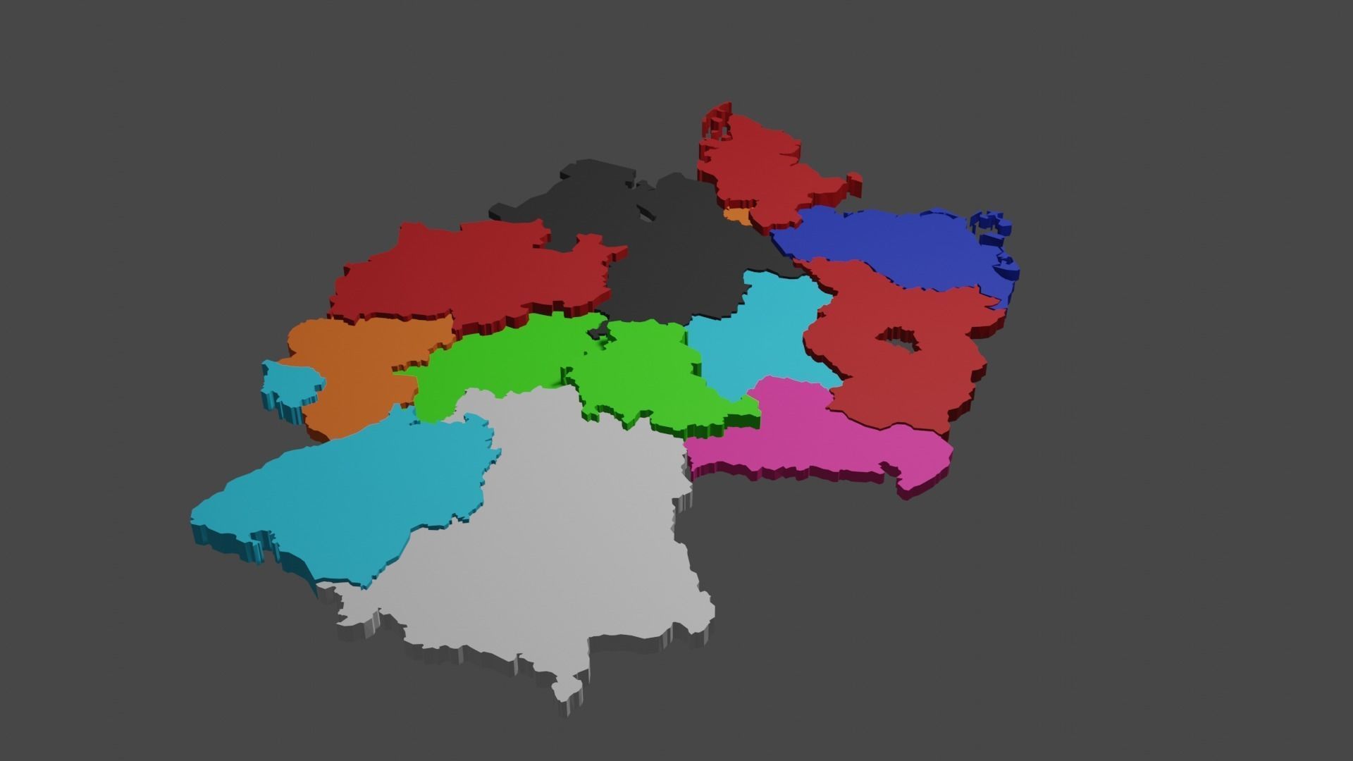 3D model Germany City Map - Low Poly 3D Model VR / AR / low-poly | CGTrader