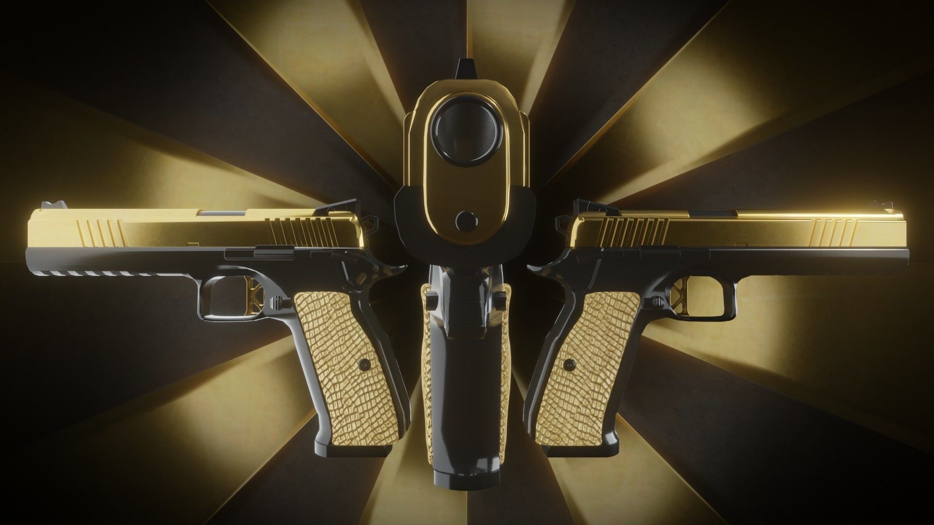 3D model Pistol CZ 75 Golden Gangsta VR / AR / low-poly rigged | CGTrader