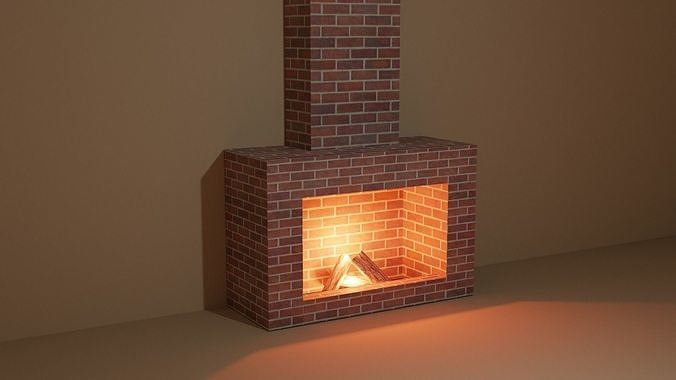 3D model Fireplace - Low Poly with handle VR / AR / low-poly | CGTrader
