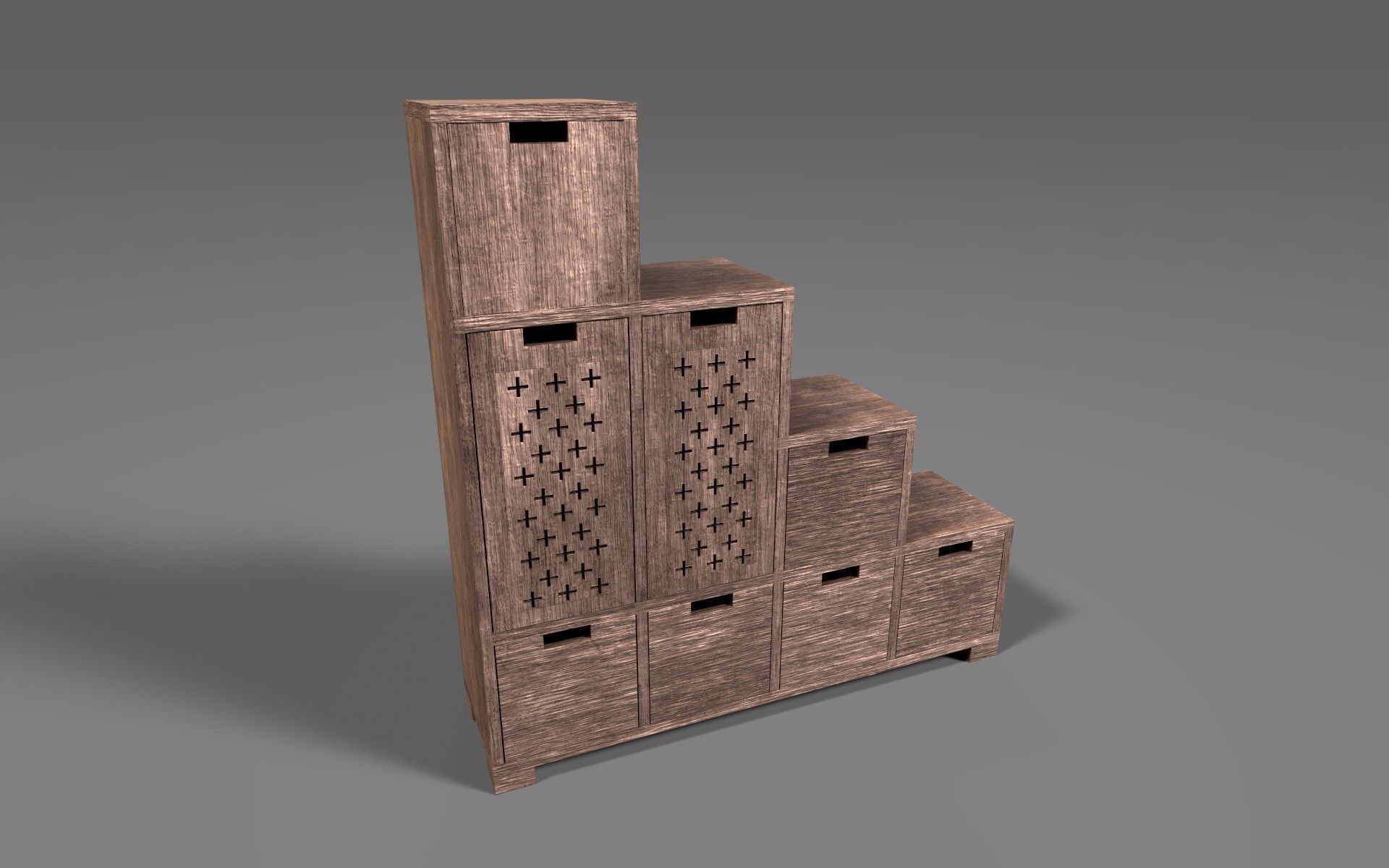 3D model 3D wooden Step Chest VR / AR / low-poly | CGTrader