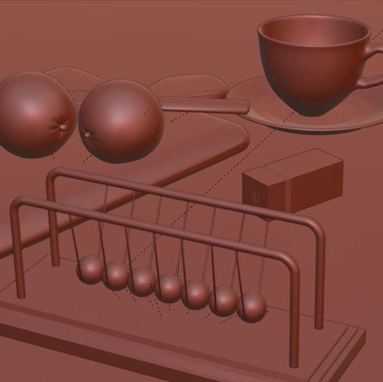 Decorations for kitchen counter top 3D model animated | CGTrader