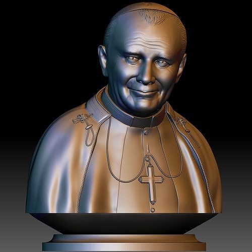 Pope John Paul II portrait printable 3D model 3D printable | CGTrader