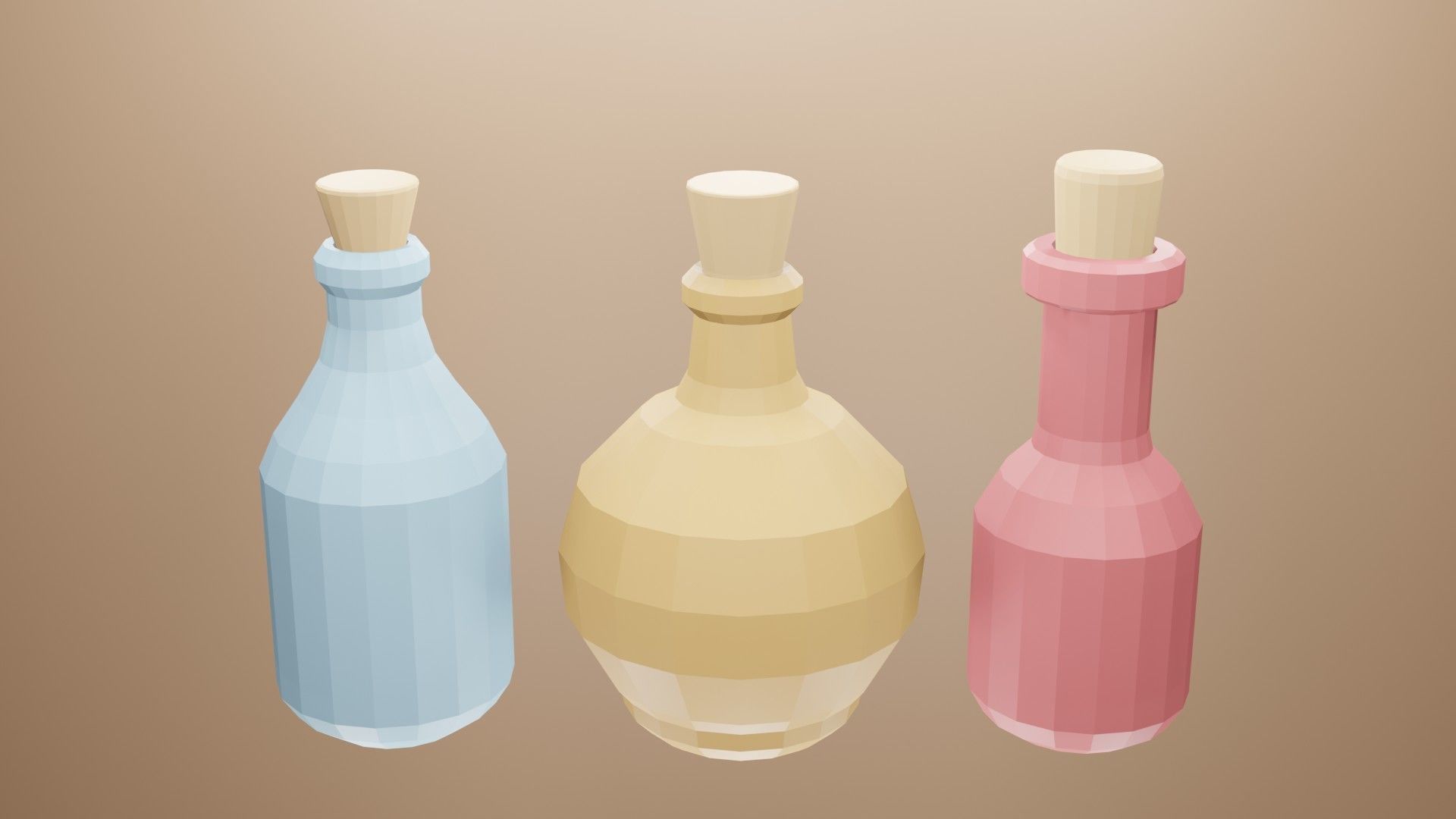 3D model Low poly potion bottle 3 VR / AR / low-poly | CGTrader