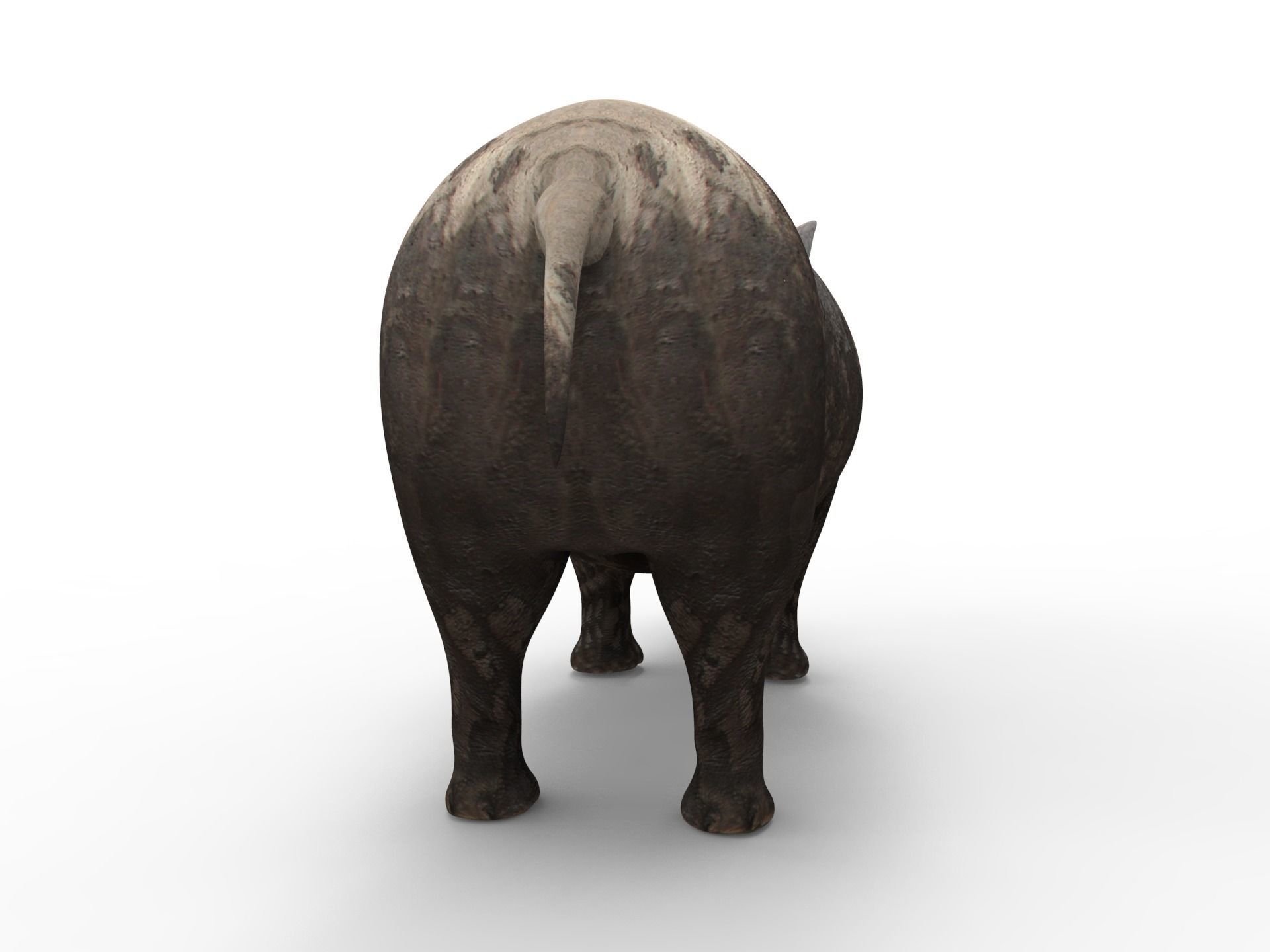 3D model 3D Dirty Rhino Model Rigged game ready VR / AR / low-poly ...