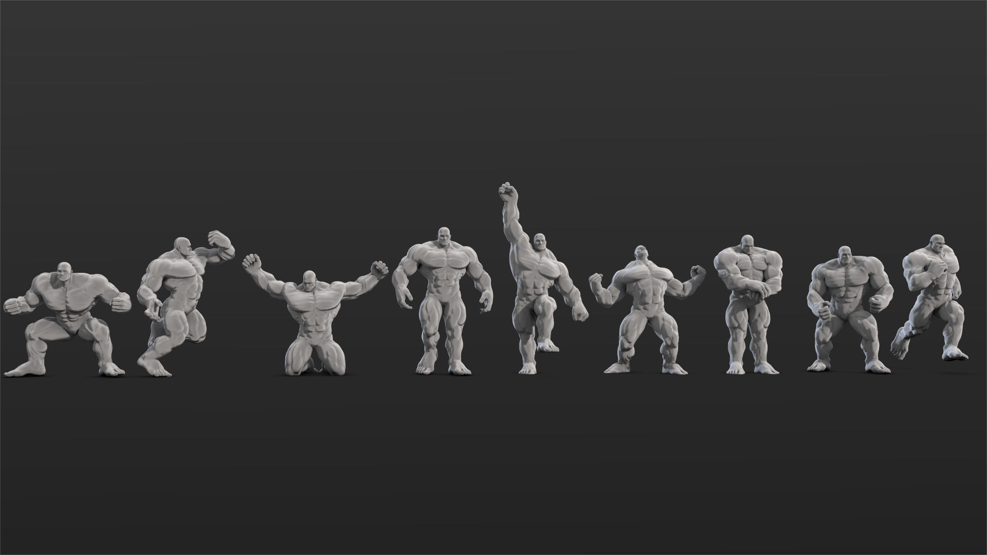 54 Bodybuilder Figure Printable Set-01 3D model | CGTrader