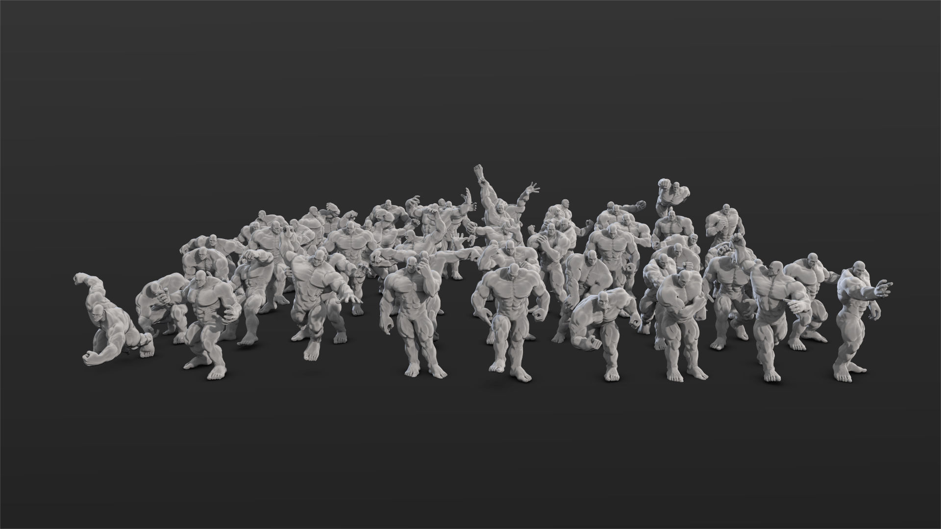 54 Bodybuilder Figure Printable Set-01 3D model | CGTrader