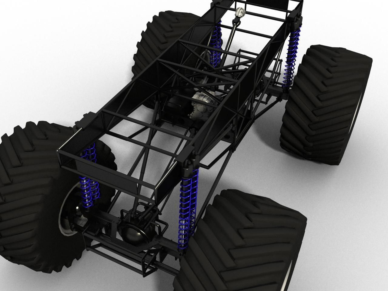 3D model Monster truck frame VR / AR / low-poly rigged | CGTrader