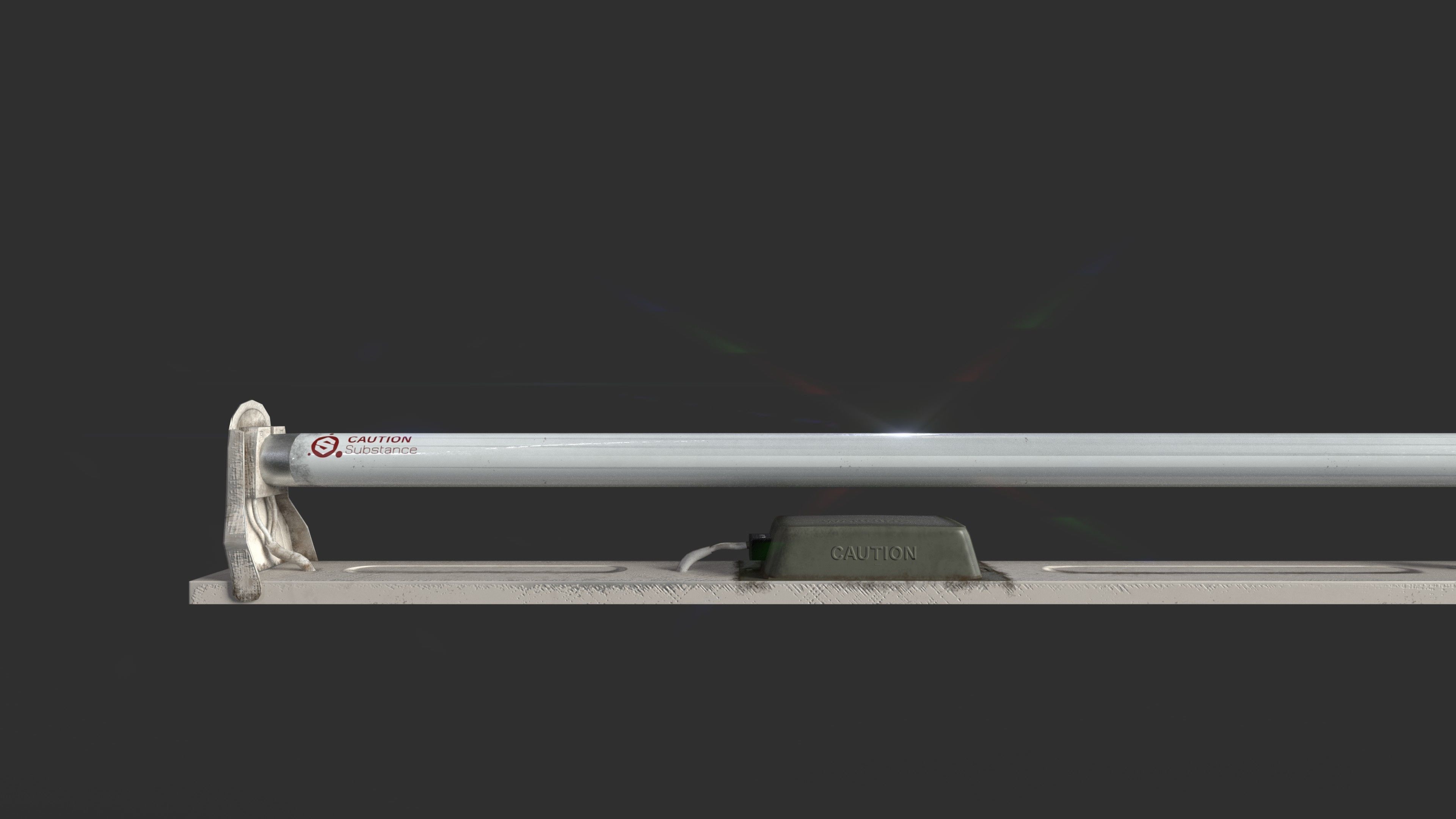 3D model Tubelight fluorescent tube with light VR / AR / low-poly ...