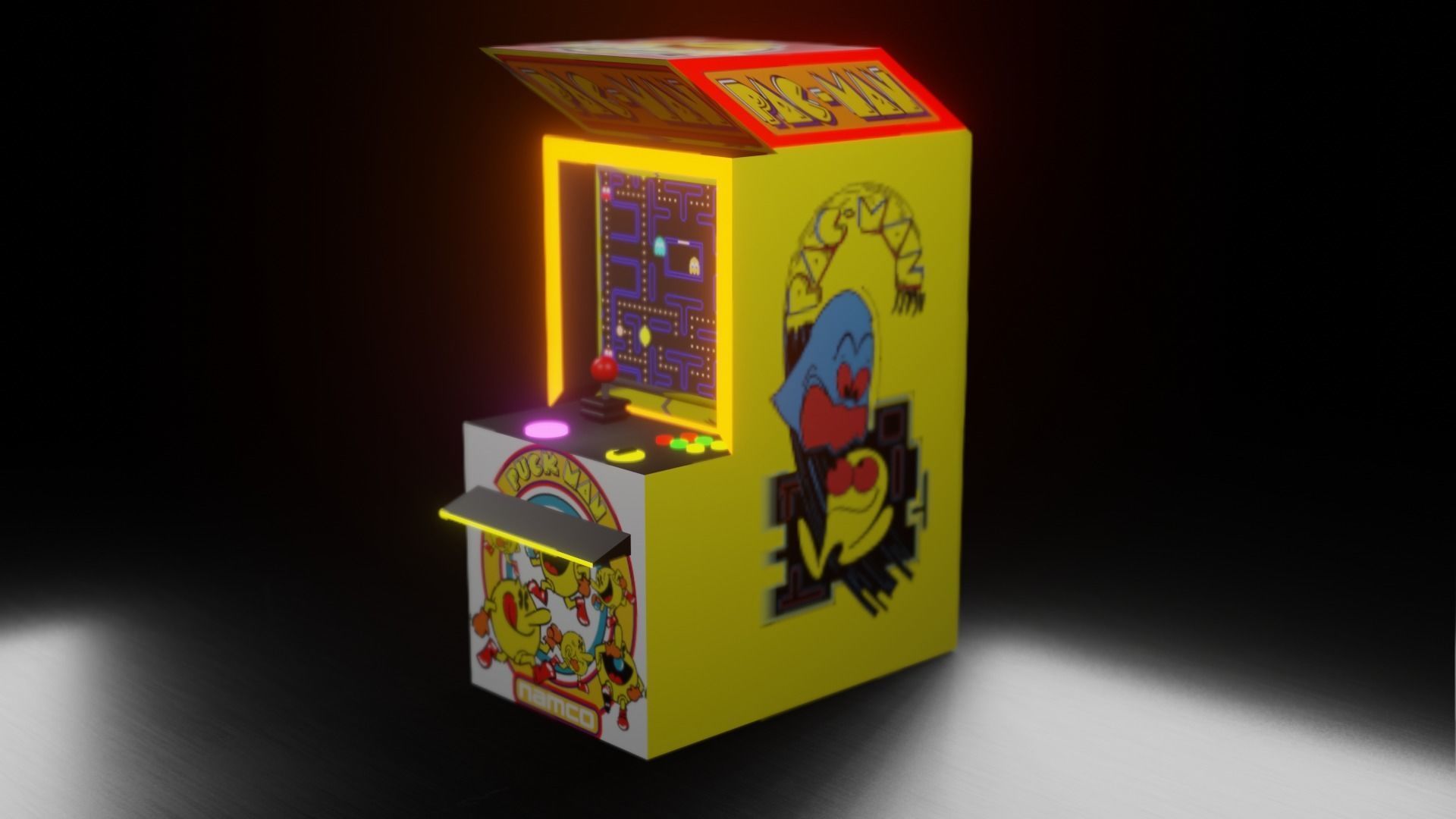 3D model Arcade Machine Pacman Version VR / AR / low-poly | CGTrader