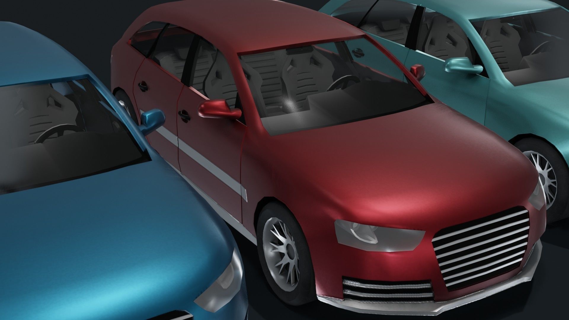 3D model Generic Station Wagon Car With Interior Lowpoly 3D Model VR ...