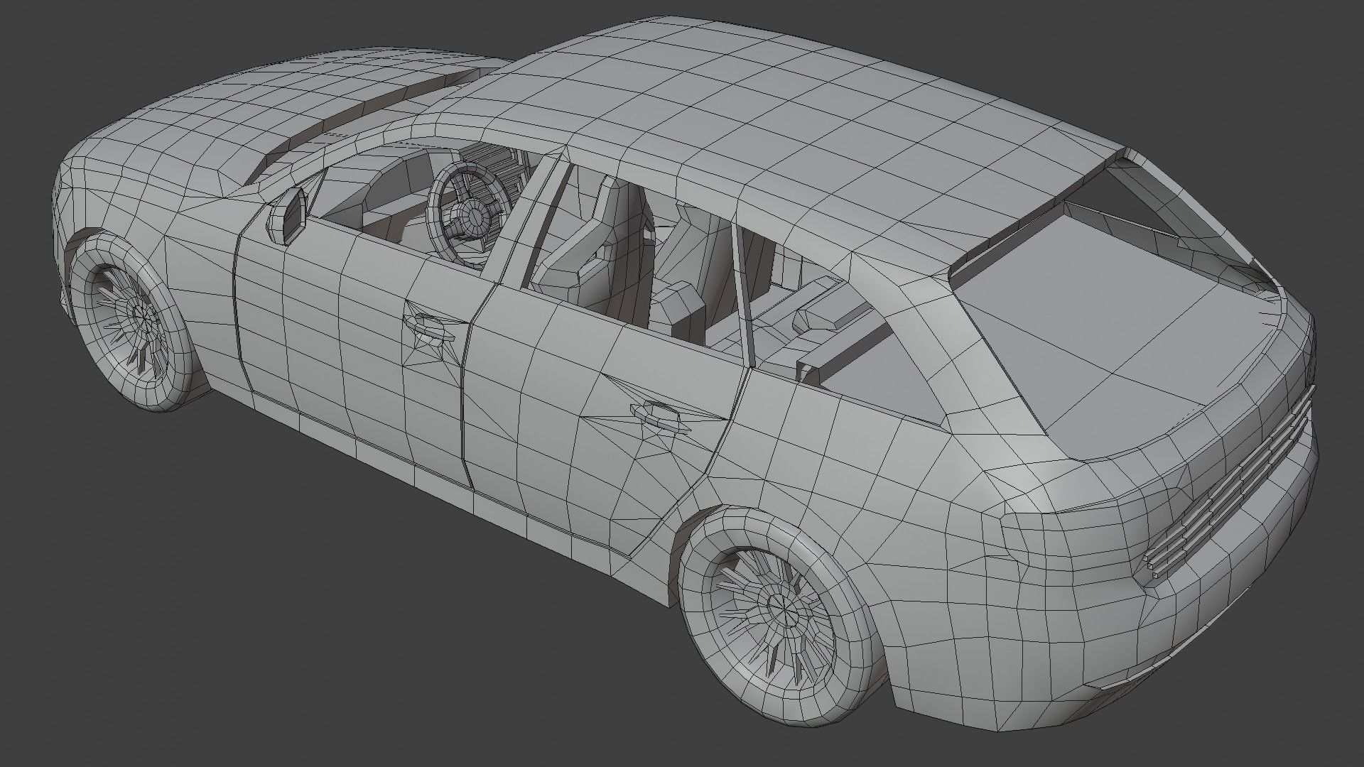 3D model Generic Station Wagon Car With Interior Lowpoly 3D Model VR ...