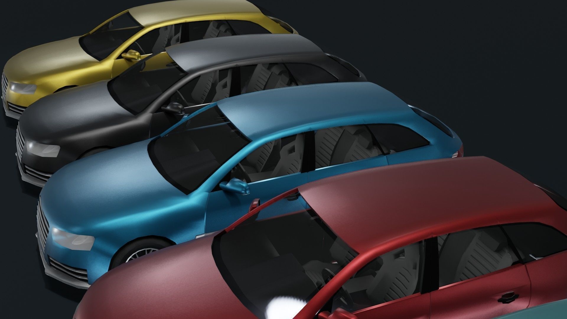 3D model Generic Station Wagon Car With Interior Lowpoly 3D Model VR ...