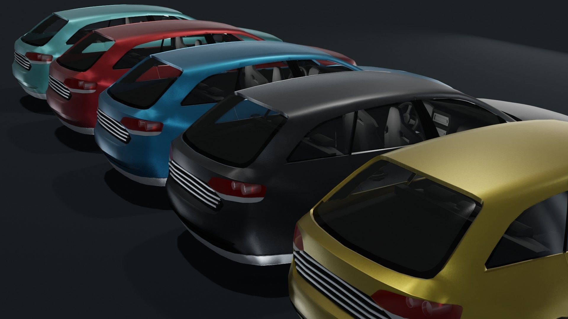 3D model Generic Station Wagon Car With Interior Lowpoly 3D Model VR ...