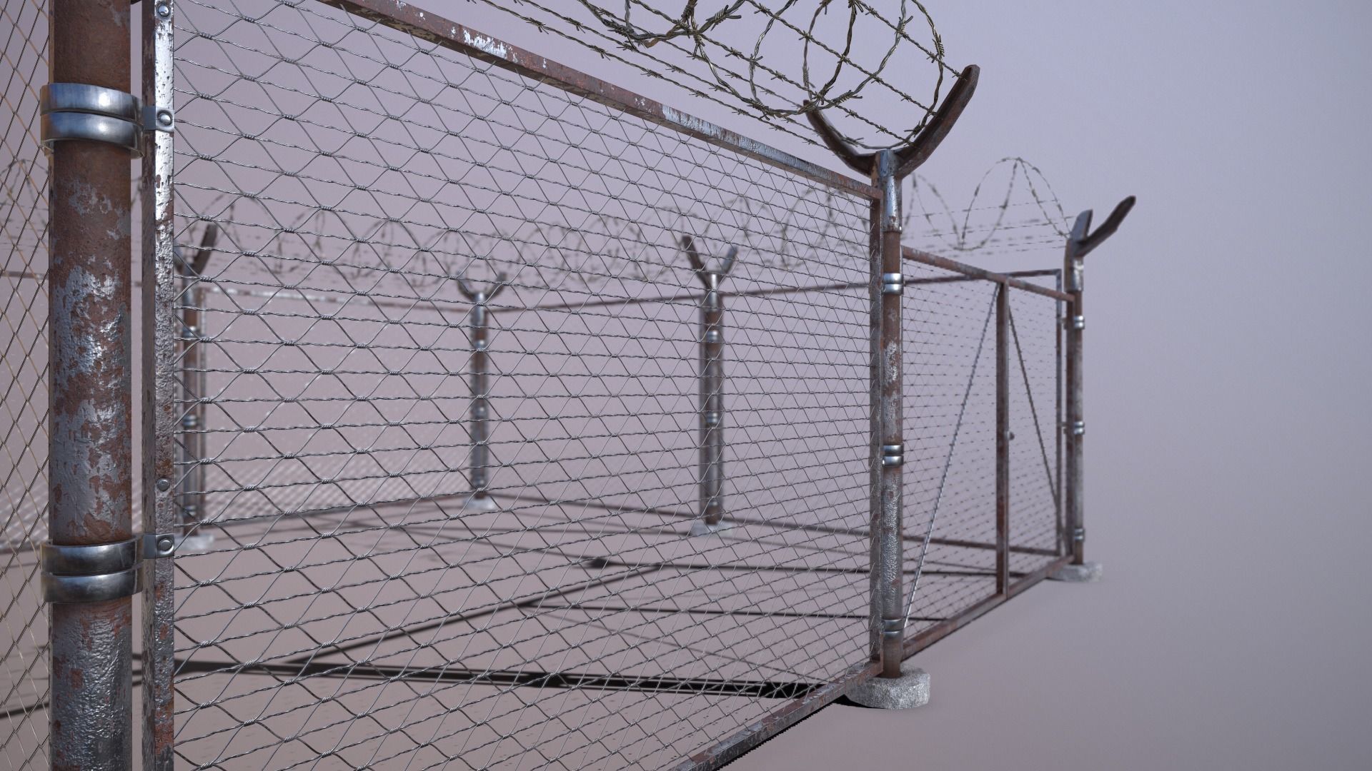 3D model Modular Wire Fence Pack PBR VR / AR / low-poly | CGTrader