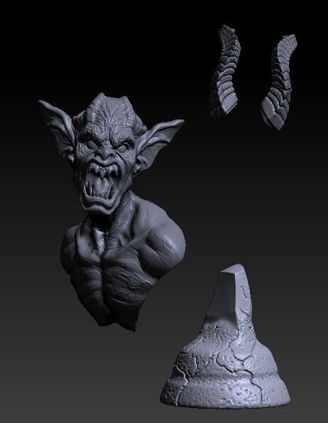 Demon bust 3D model 3D printable | CGTrader