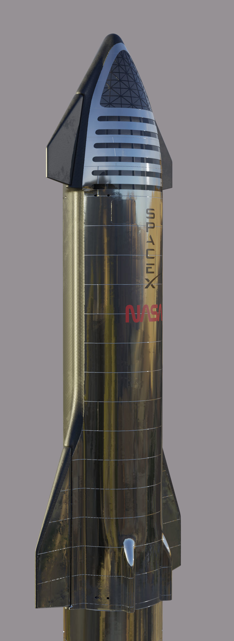 Starship and Super Heavy booster SpaceX 3D model | CGTrader