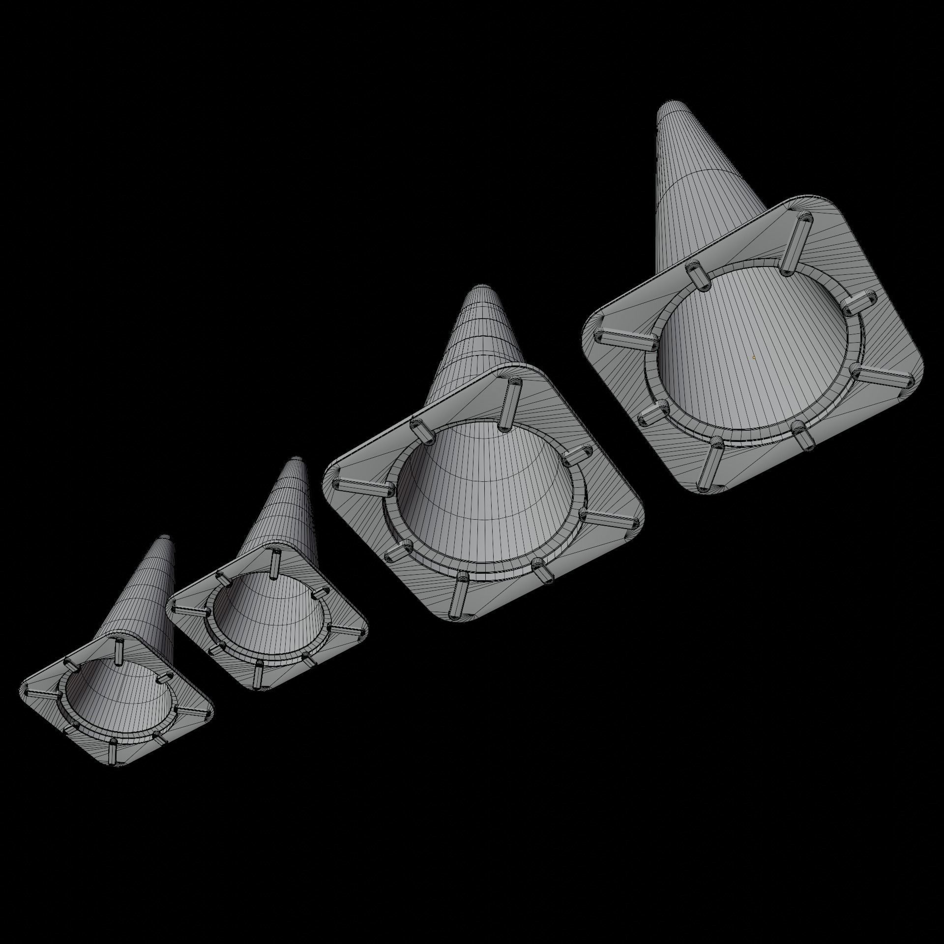 Cones Pack 001 3D model | CGTrader