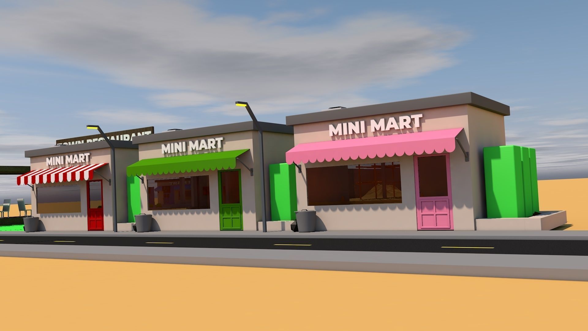 3D model low-poly shop mini mart model VR / AR / low-poly | CGTrader