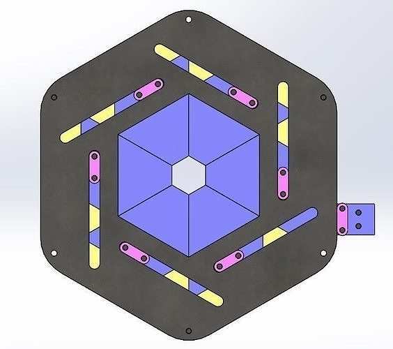 Sliding Iris mechanical-hexagon with center hole 3D model 3D printable ...