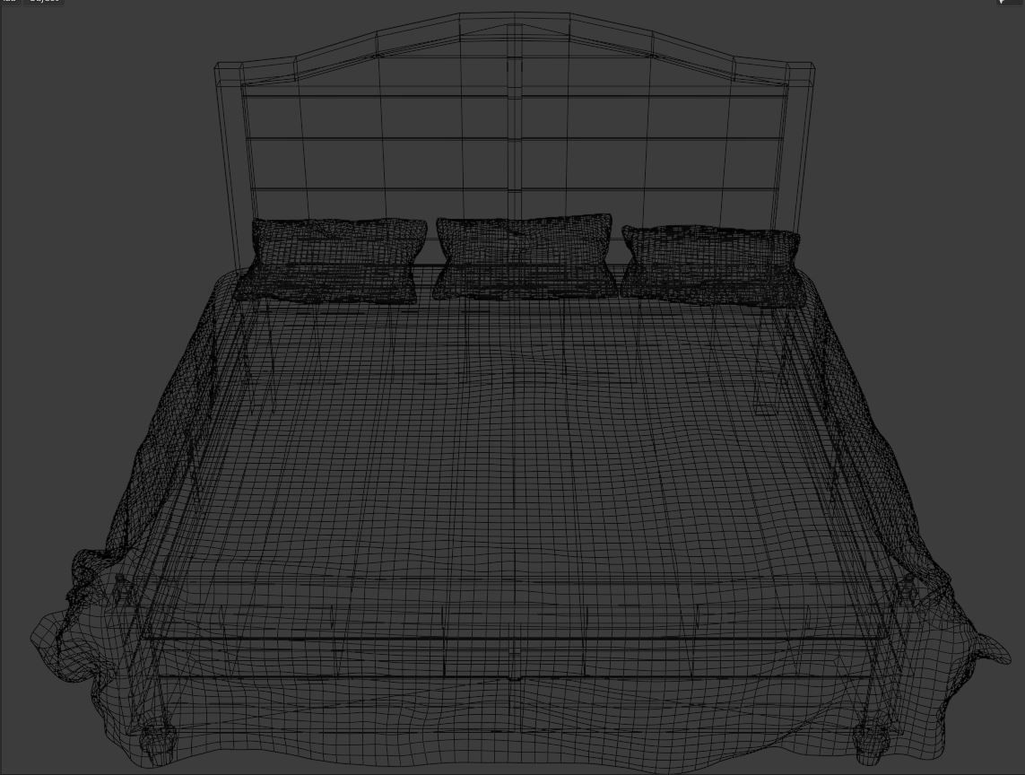 Old Timey Bed free 3D model | CGTrader