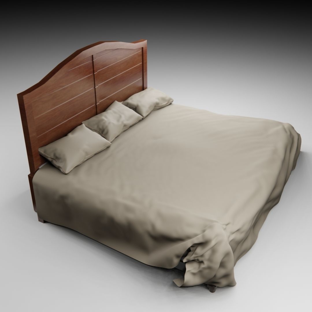Old Timey Bed free 3D model | CGTrader