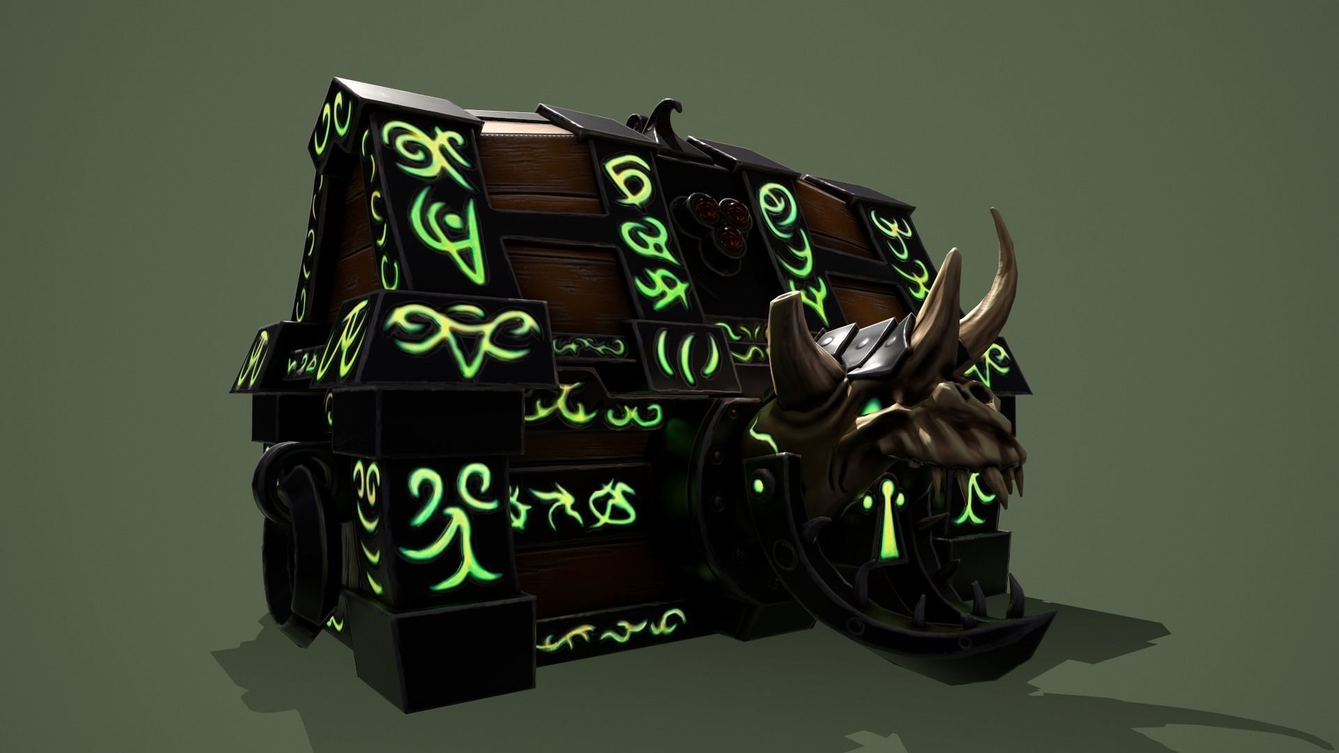 3D model Rune chest VR / AR / low-poly | CGTrader