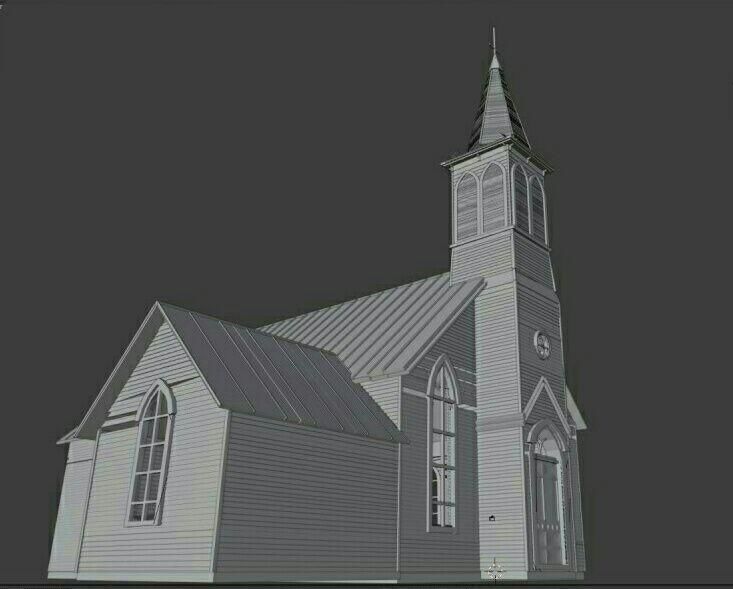 The American Style Church 3D model | CGTrader