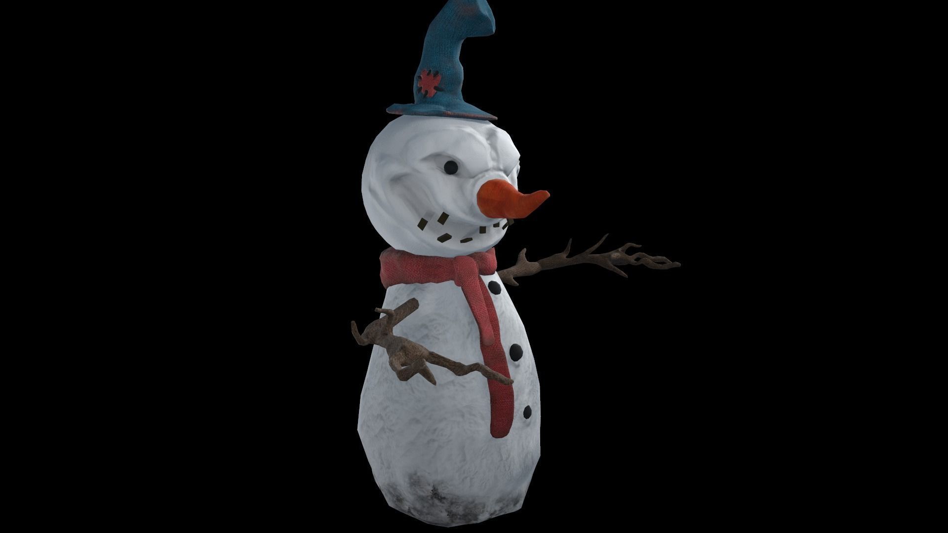 3D model Creepy Snowman - Nightmare Monster VR / AR / low-poly | CGTrader