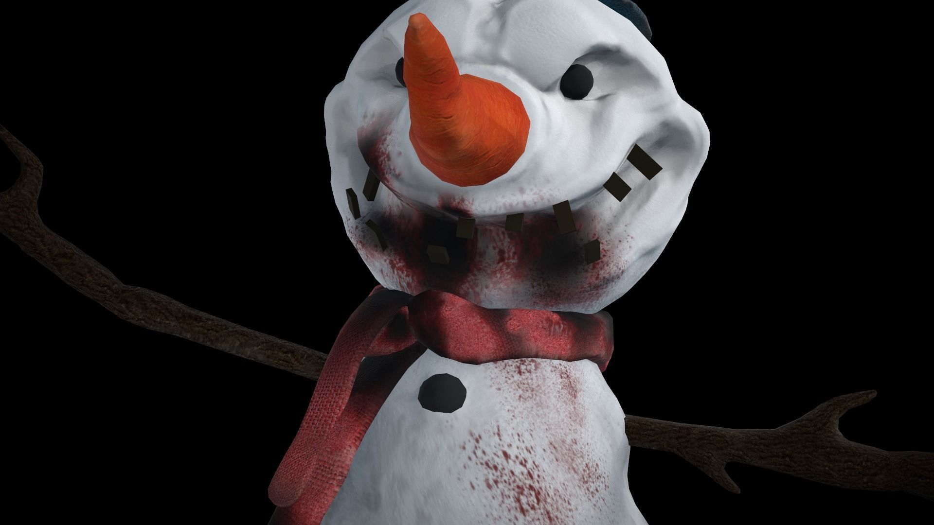 3D model Creepy Snowman - Nightmare Monster VR / AR / low-poly | CGTrader