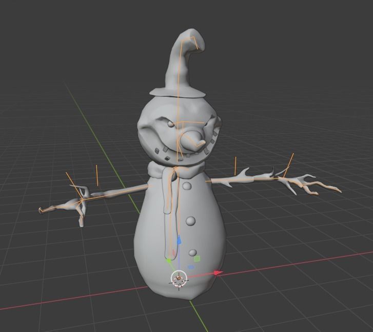 3D model Creepy Snowman - Nightmare Monster VR / AR / low-poly | CGTrader