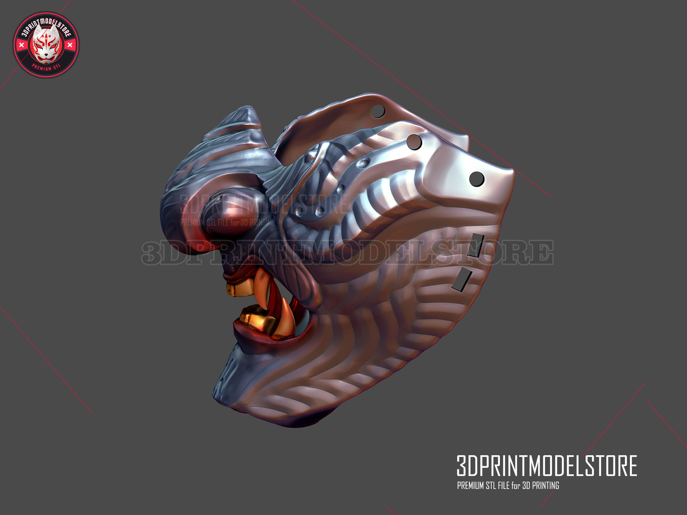 Japanese Oni Samurai Ghost Mask - Ghost of Tsushima Helmet 3D model 3D ...