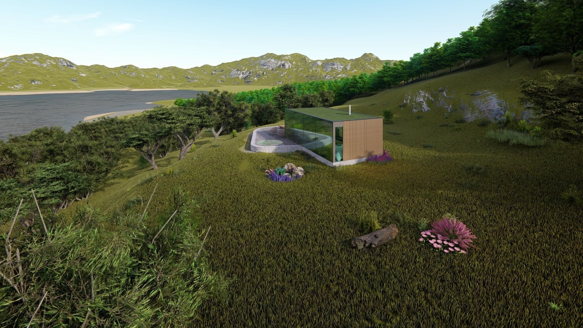 3D model modern mobile home tiny house vacation house on 40m2 Alekseja ...