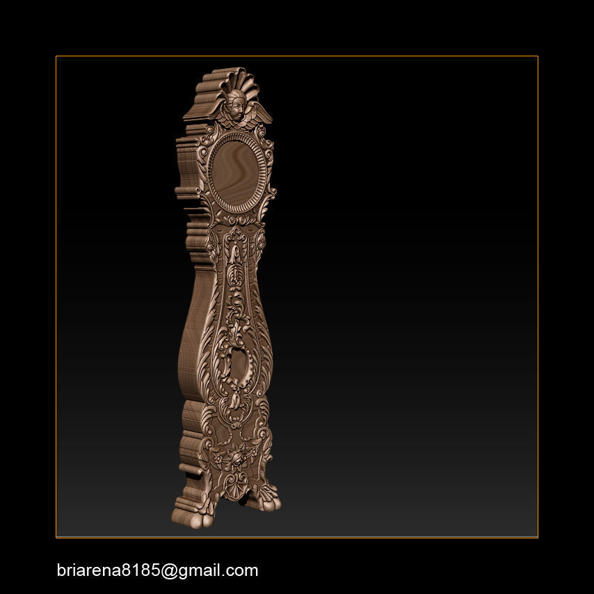 VICTORIAN CARVED OAK TALL CASE CLOCK 3D model 3D printable | CGTrader