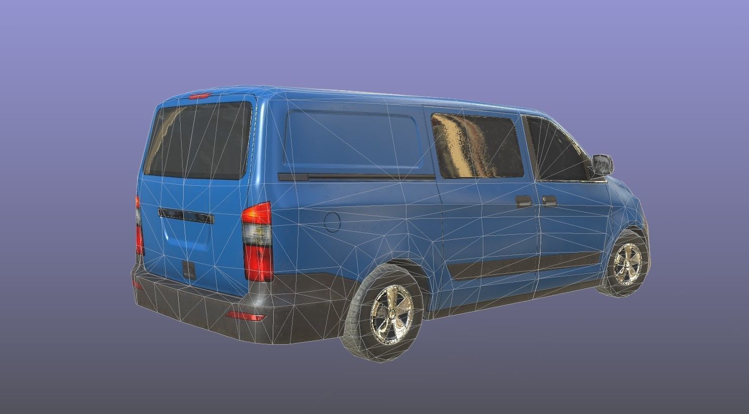 3D model Generic Minivan Blue VR / AR / low-poly | CGTrader