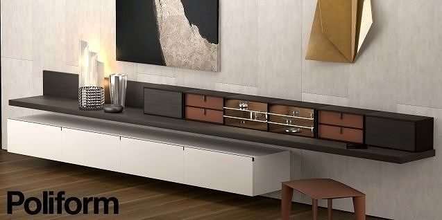TV Unit Set Poliform QUID Realistic 3D Model 3D model | CGTrader