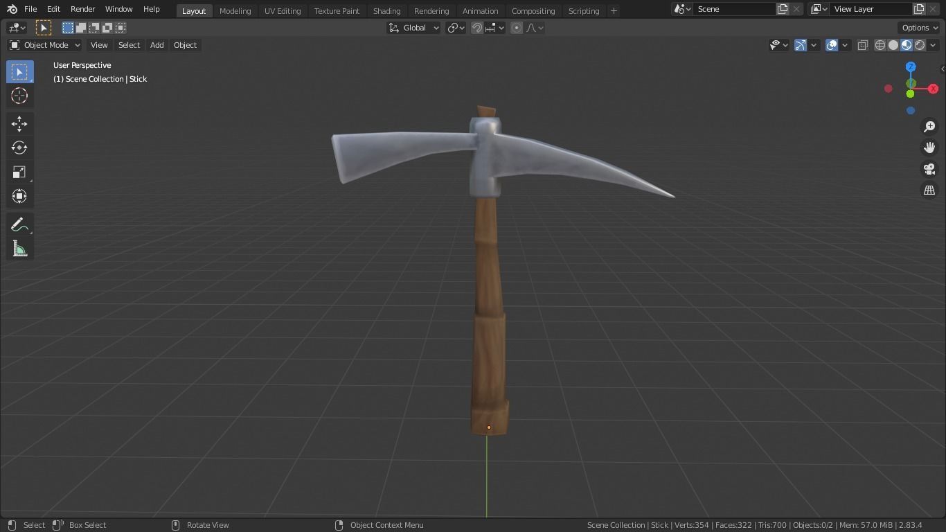 3D model Pickaxe - low-poly hand-painted 3D model VR / AR / low-poly | CGTrader