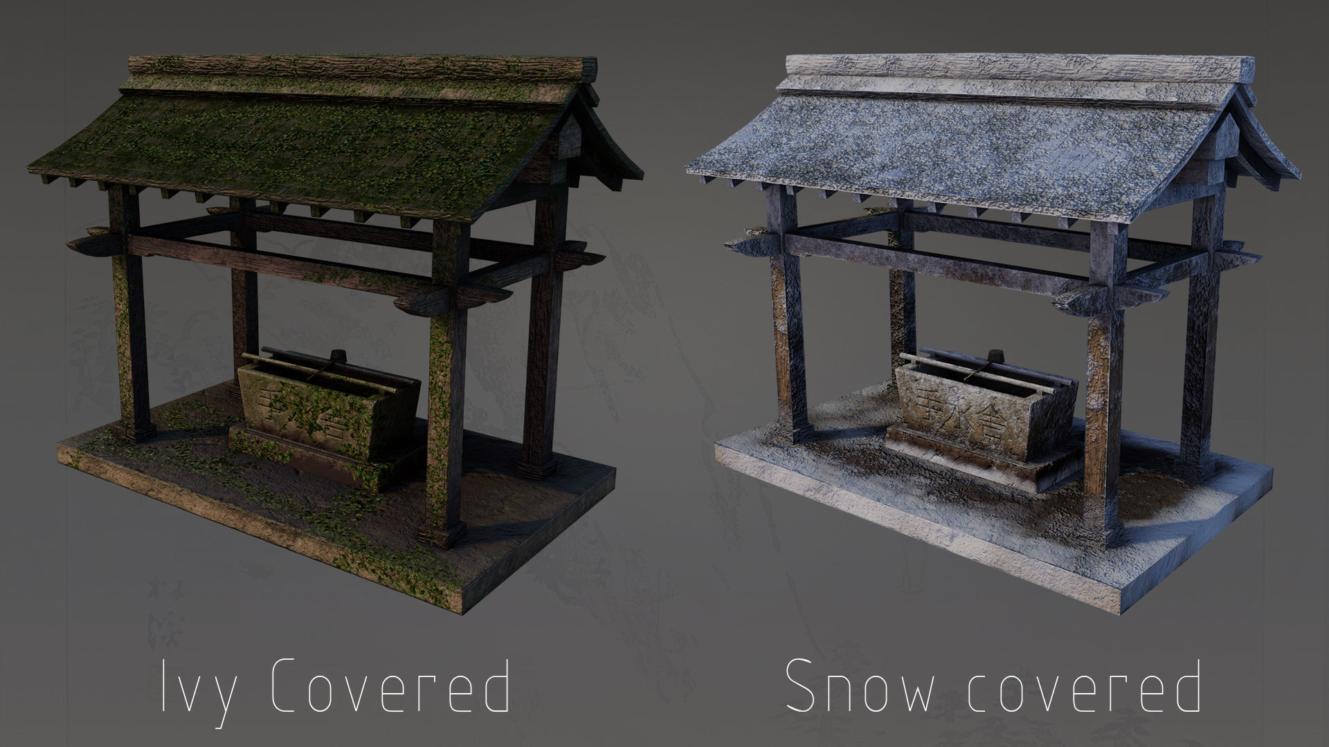 3D model Temizuya - 4 Japanese Shinto Temizuya -4 GameReady Versions VR ...