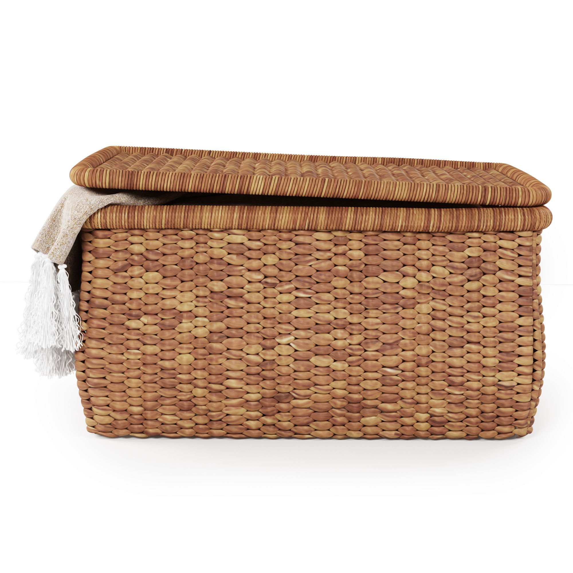 Beachcomber Handwoven Seagrass Lidded Basket 3D model | CGTrader