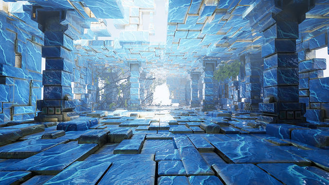 Modular Walls Fantasy free VR / AR / low-poly 3D model | CGTrader