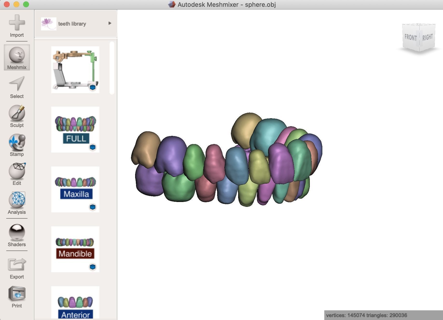 D002 Teeth Library for MeshMixer 3D model 3D printable | CGTrader