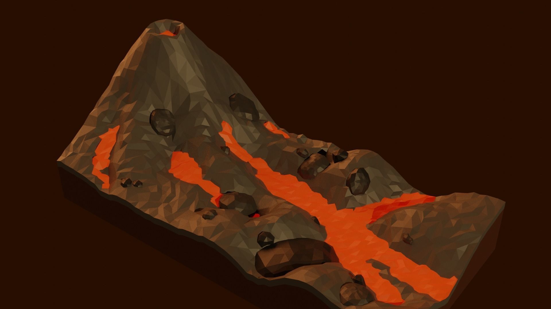 3D model Volcano Board VR / AR / low-poly | CGTrader